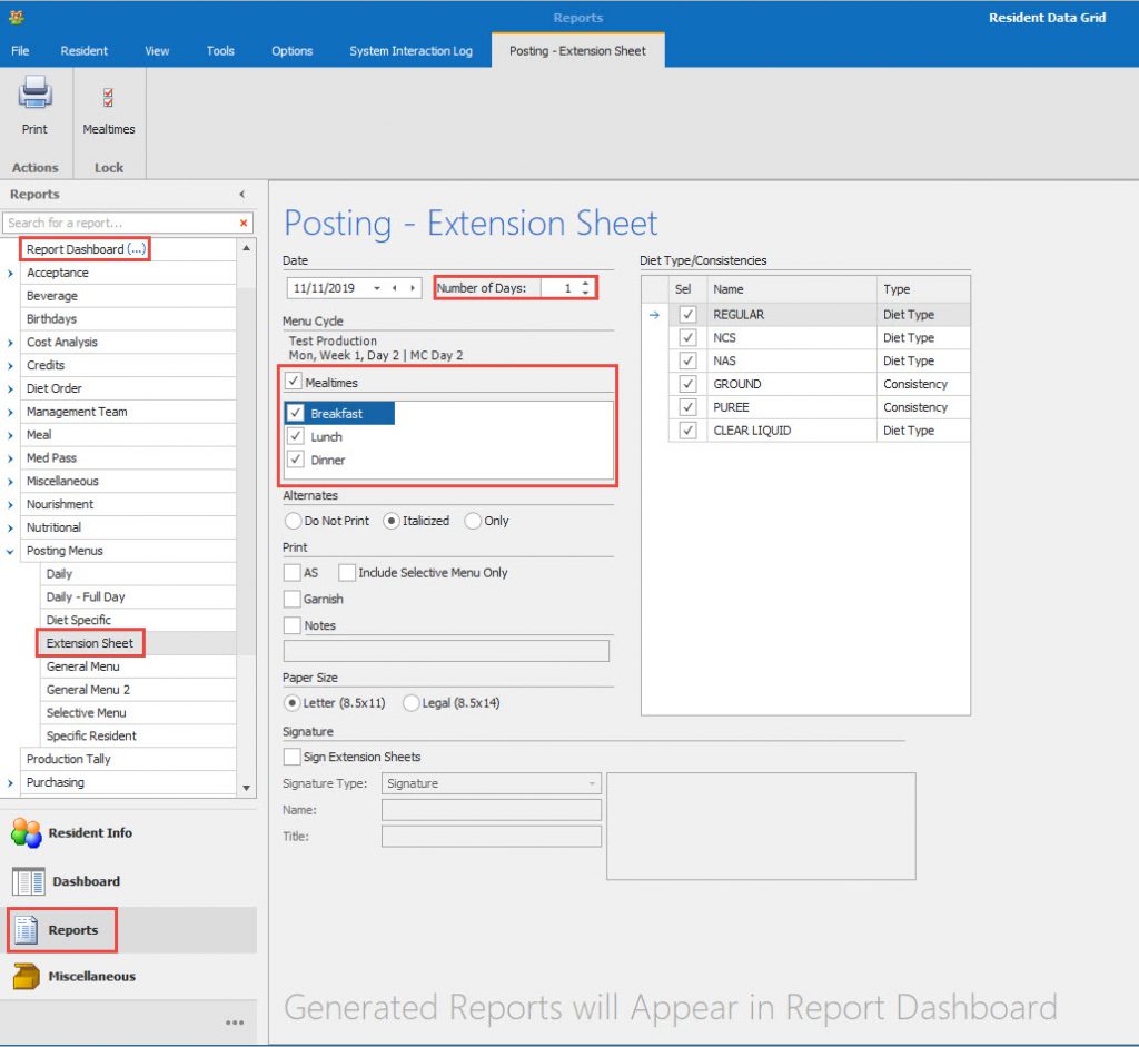 Printing Extension Sheets | Dietech
