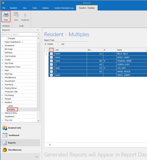 Printing Multiple Meal Patterns | Dietech