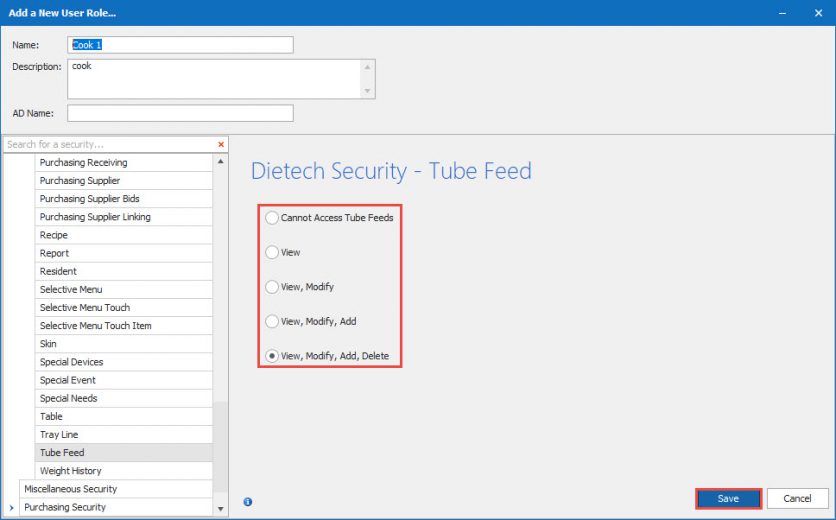 Security Roles | Dietech