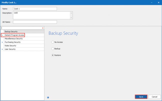 Security Roles | Dietech