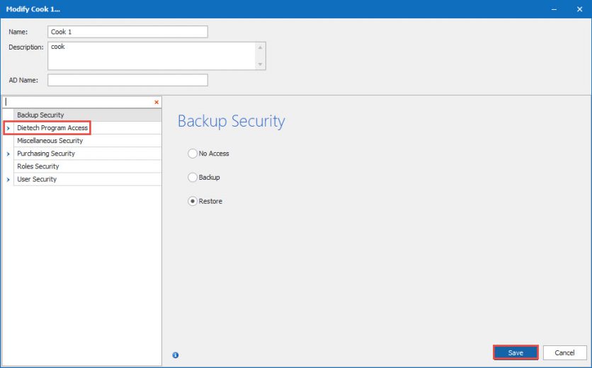 Security Roles | Dietech