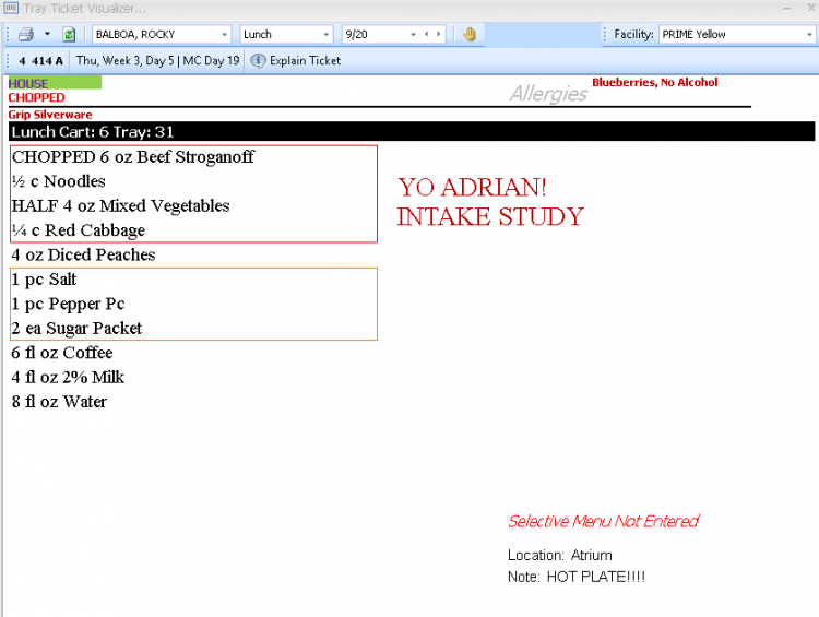 Tray Ticket Visualizer Prod | Dietech