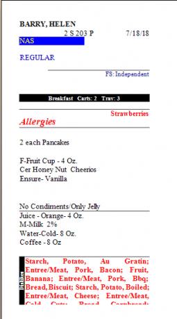 Tray Tickets | Dietech