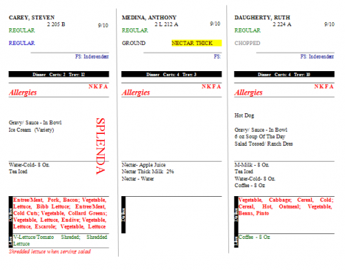 Meal/Tray Tickets | Dietech