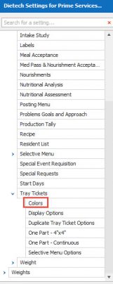 Tray Ticket Settings | Dietech