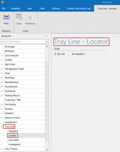 Tray Line Reports | Dietech