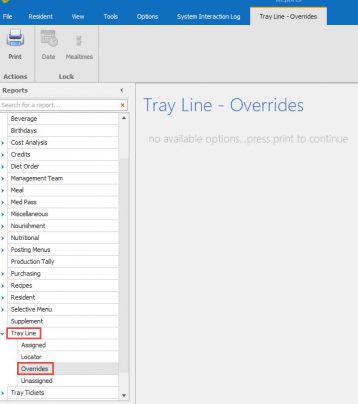 Tray Line Reports | Dietech