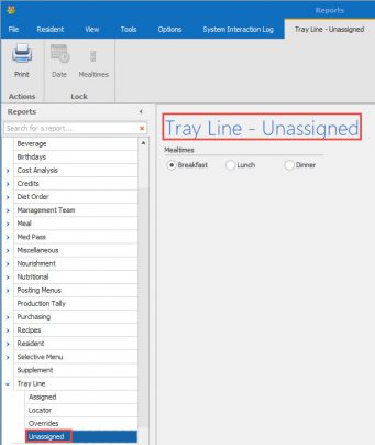 Tray Line Reports | Dietech